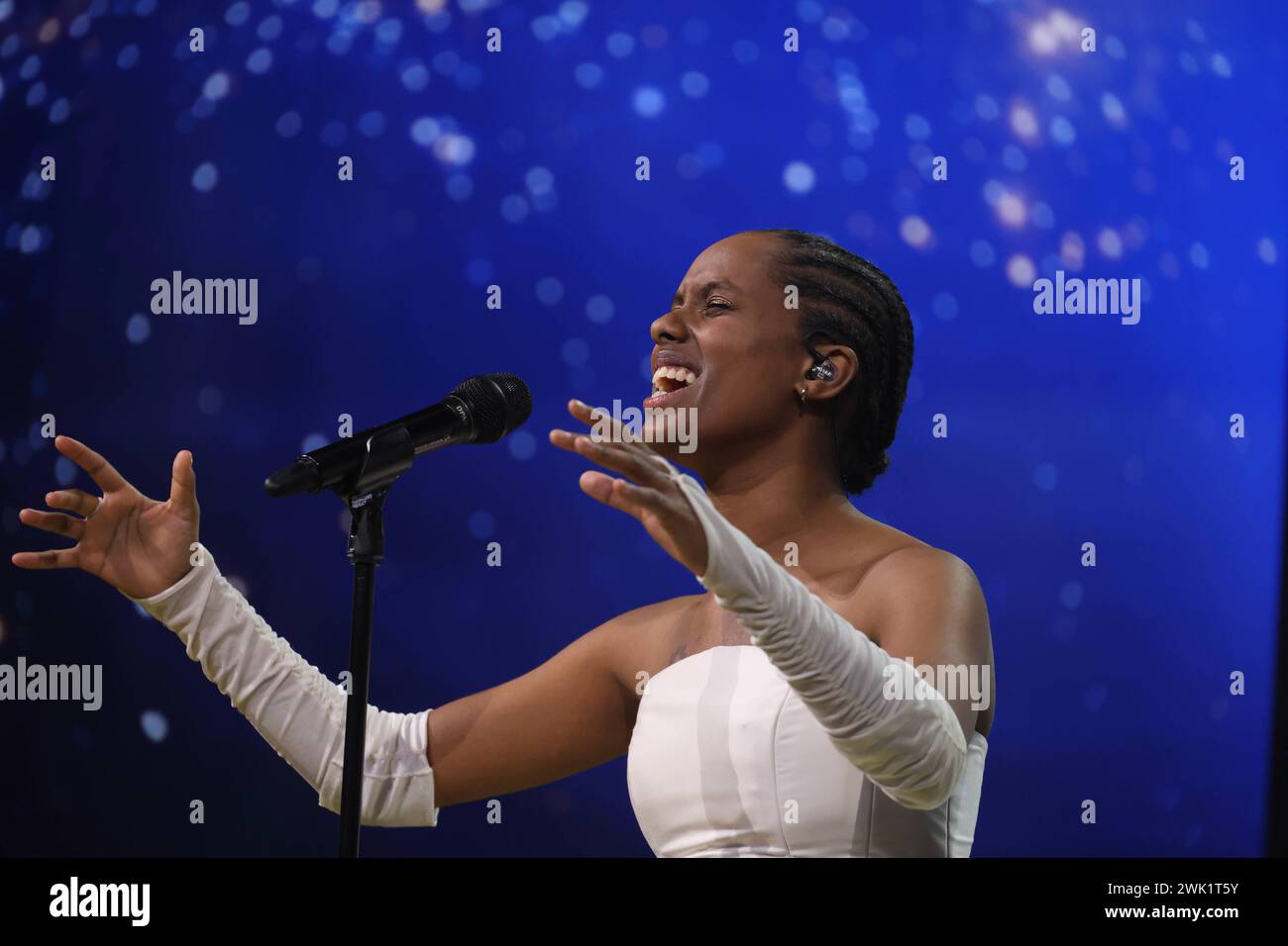 Saba, aka Saba Lykke Oehlenschlaeger, performs after the end of Dansk ...