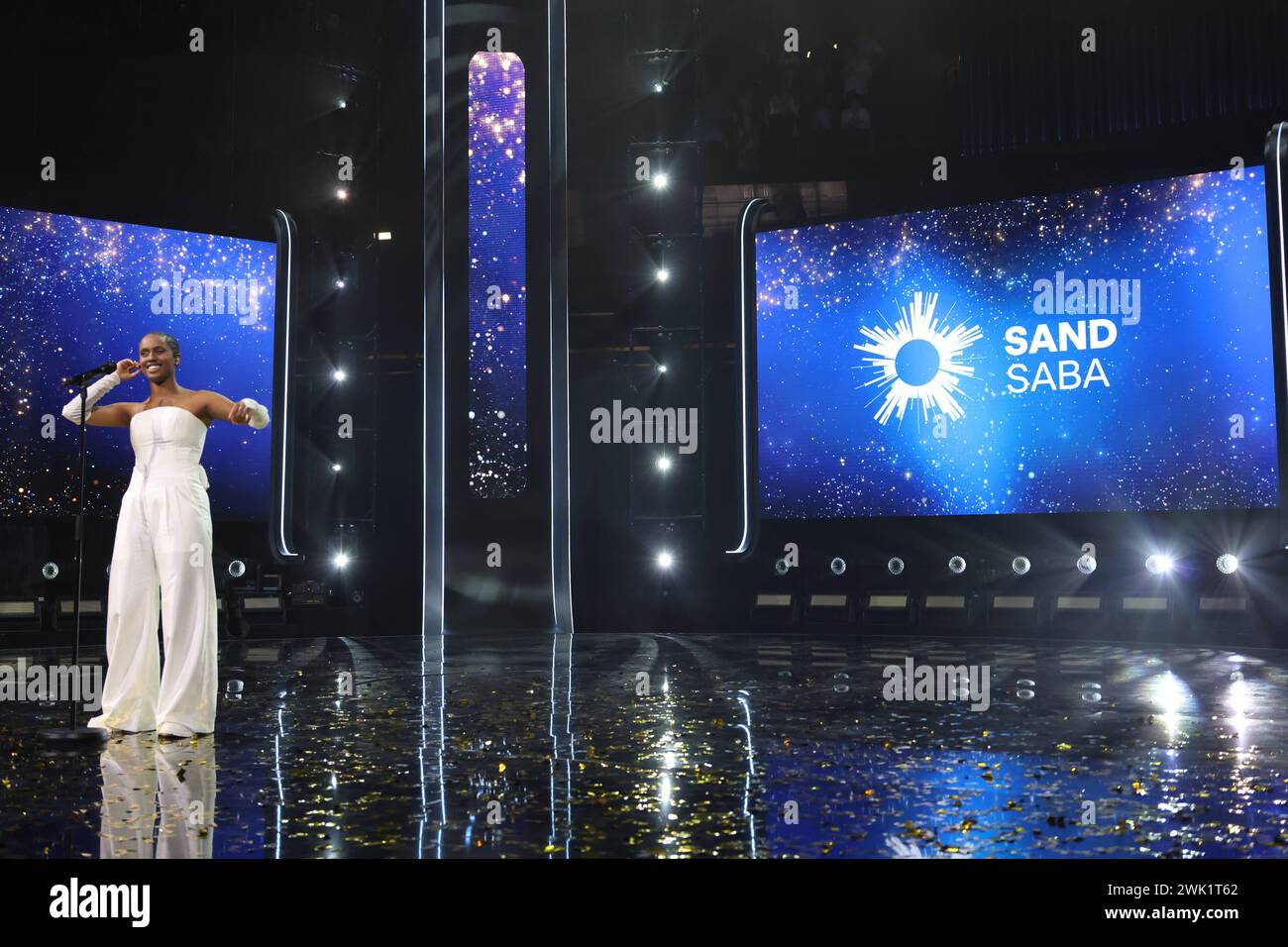 Saba, aka Saba Lykke Oehlenschlaeger, performs after the end of Dansk ...