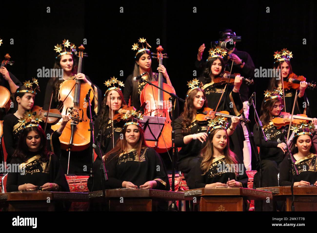 Baghdad, Iraq. 17th Feb, 2024. Female musicians from Sumeryat Music ...