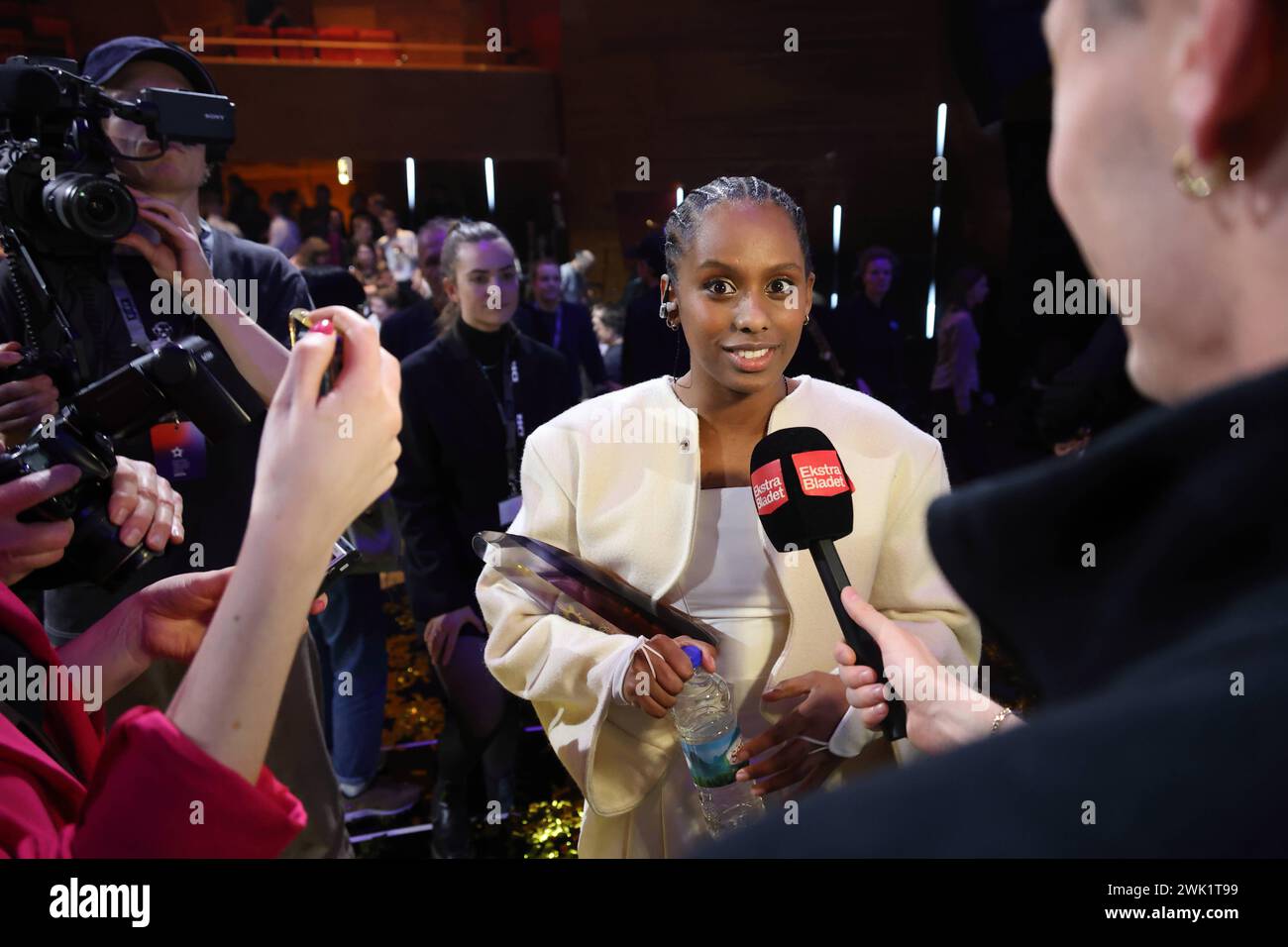 Saba, aka Saba Lykke Oehlenschlaeger, reacts after the end of the Dansk ...