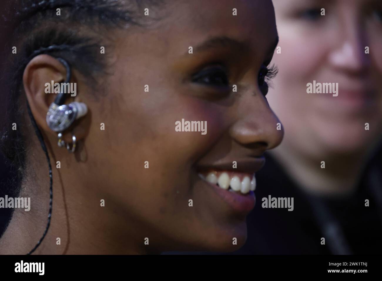 SABA, aka Saba Lykke Oehlenschlaeger, reacts after the end of the Dansk ...