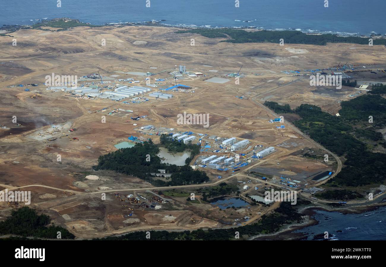 An aerial photo shows Mageshima Island in Iriomote City, Kagoshima ...