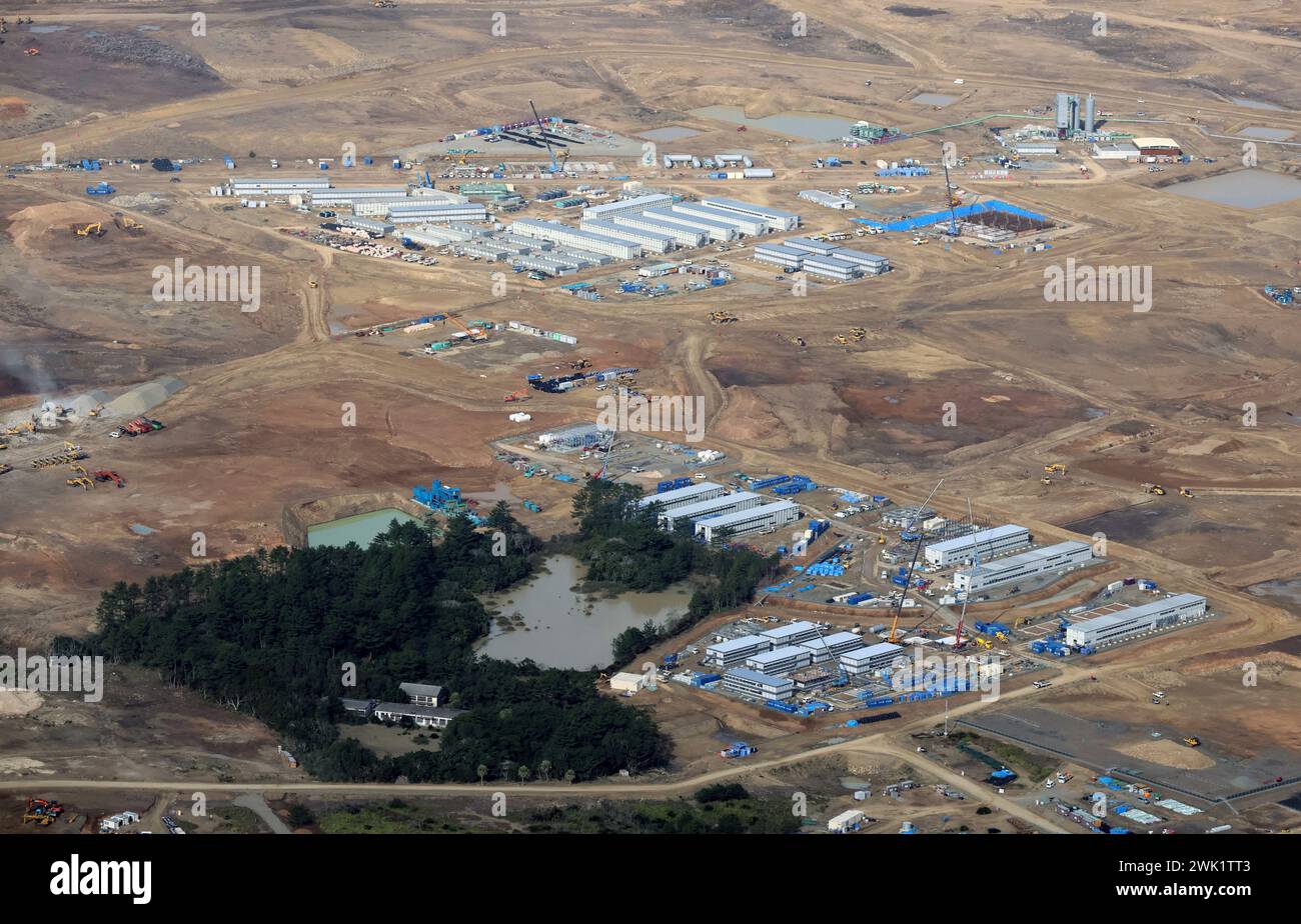 An aerial photo shows Mageshima Island in Iriomote City, Kagoshima ...