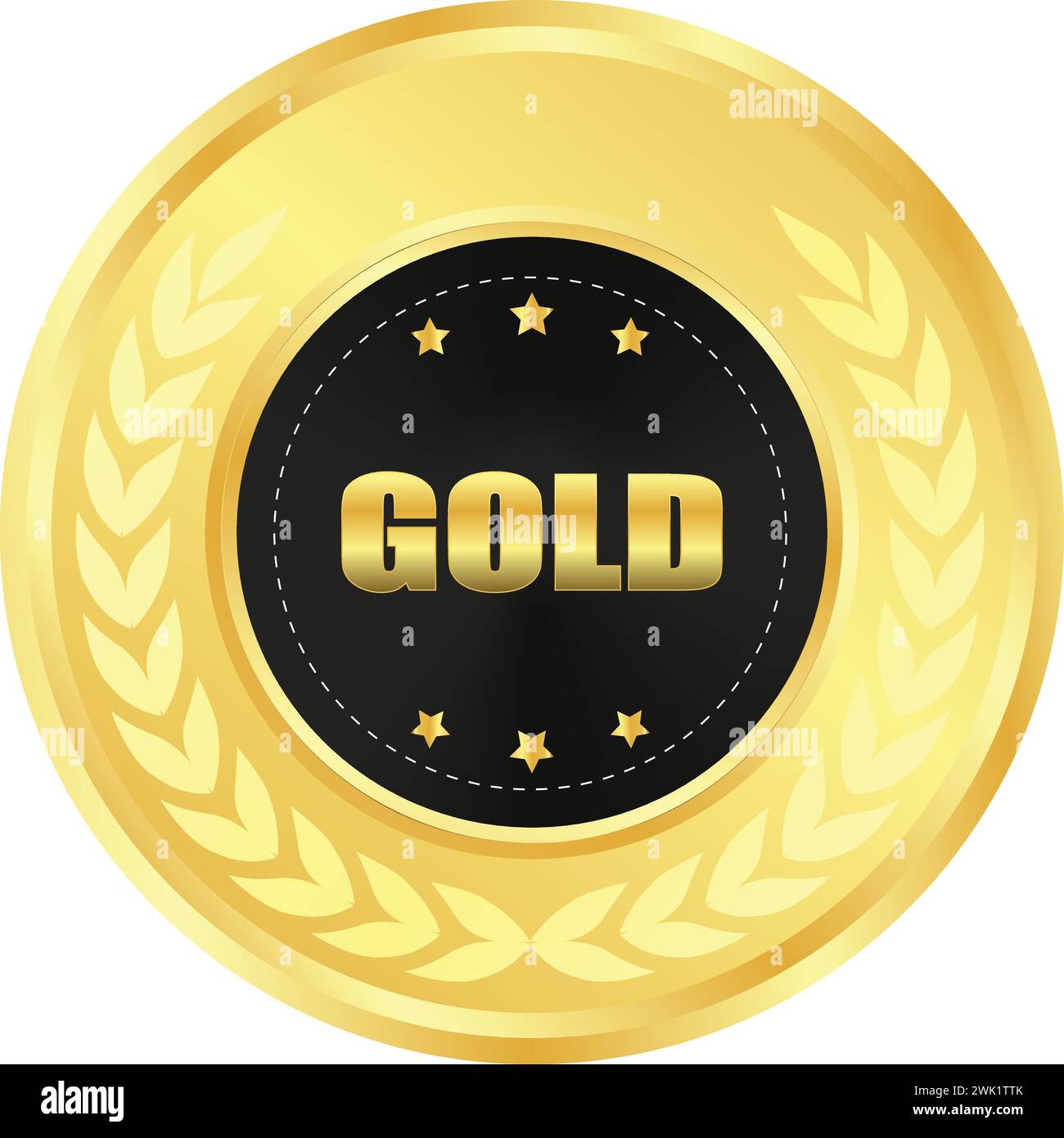 Realistic Golden Medal Vector, Golden Award, Prize, Golden Challenge ... Realistic Golden Medal Vector, Golden Award, Prize, Golden Challenge ...