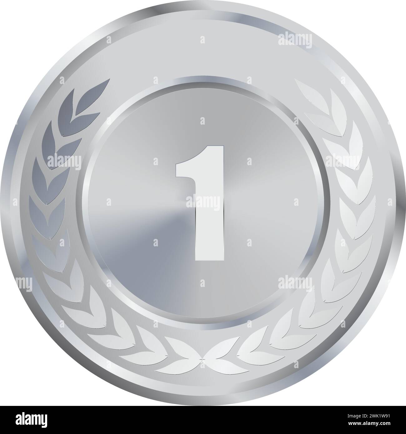 Realistic Silver Medal Vector, 1st Silver Award, 1st Prize, Silver ...