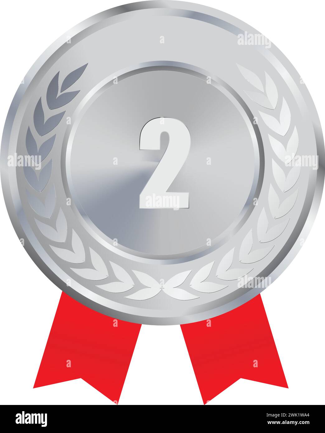 Realistic Silver Medal with red ribbon Vector, 2nd Silver Award, 2nd ... Realistic Silver Medal with red ribbon Vector, 2nd Silver Award, 2nd ...