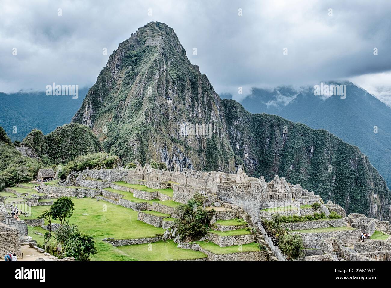 Postcard view of the supposed royal palace of Machu Picchu with the ...
