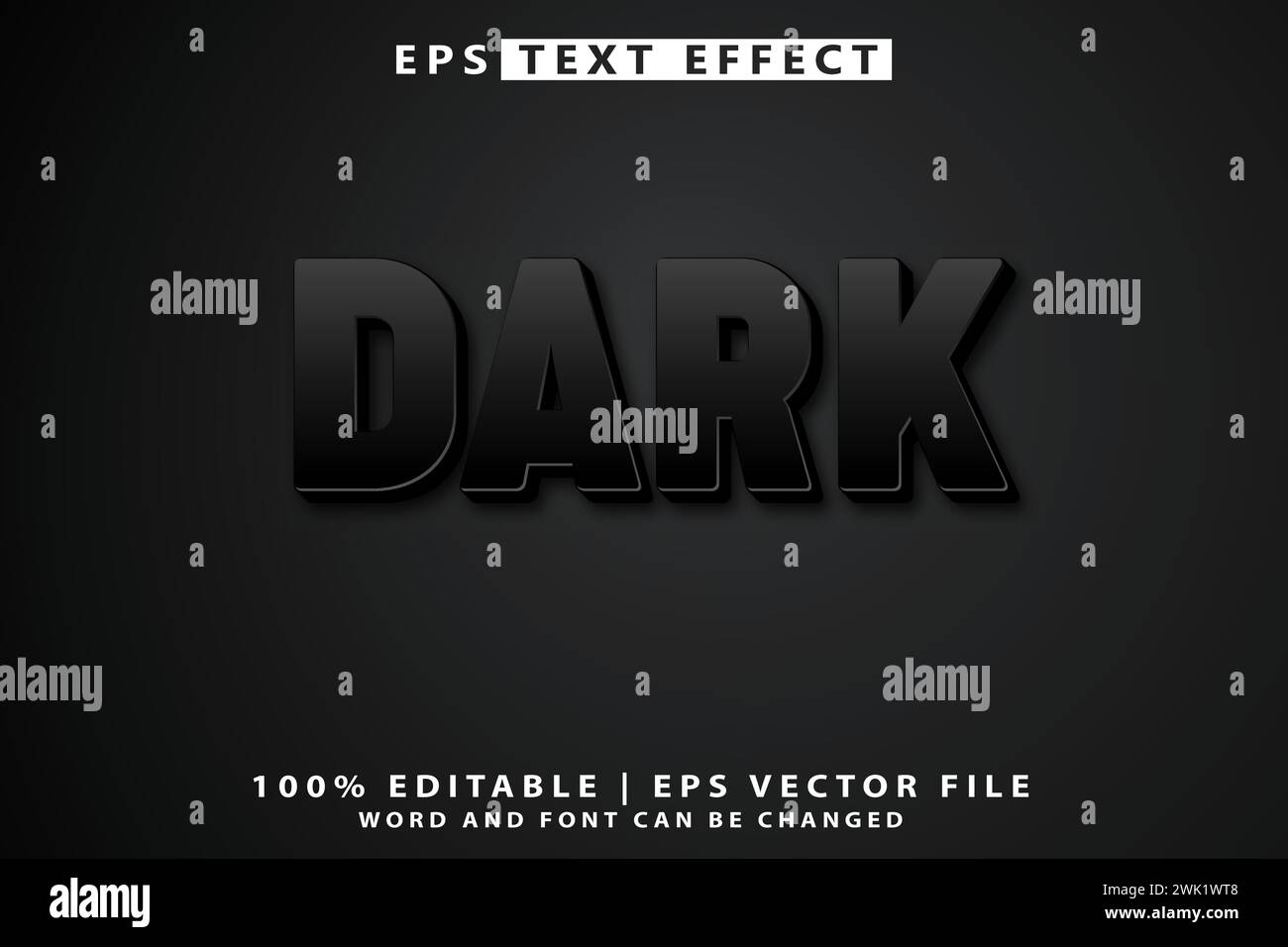 Editable text in Dark on a posh black background Stock Vector Image ...
