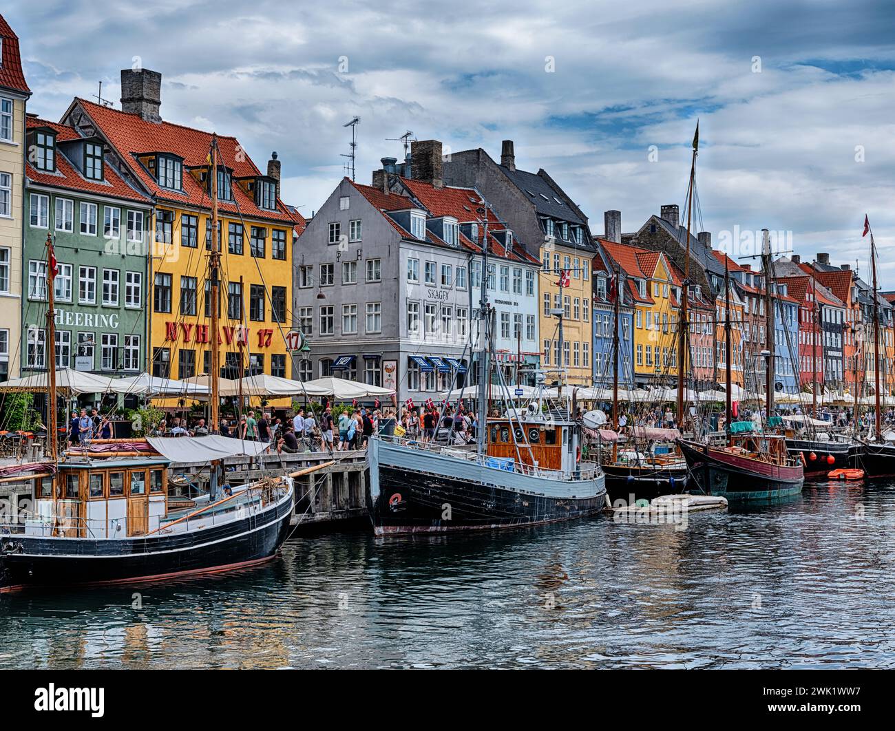 Boats and shops line the historic scenic tourist destination of the ...