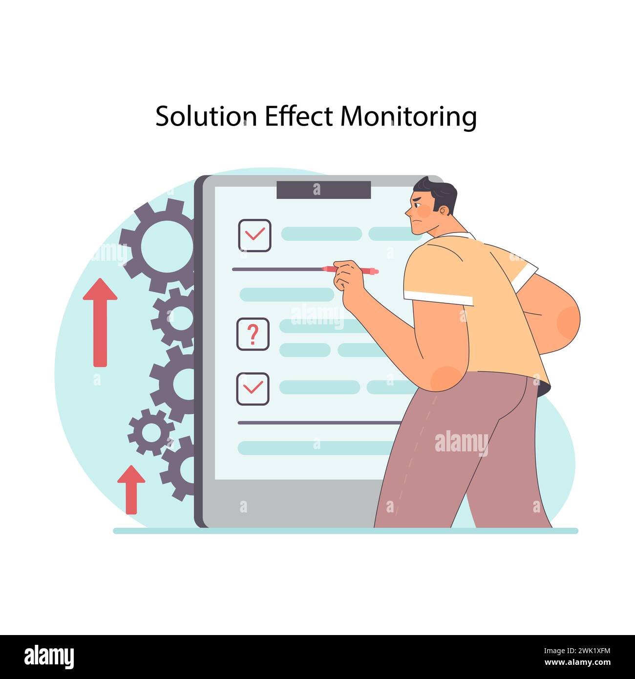 Solution Effect Monitoring Concept Man Controlling Work Process