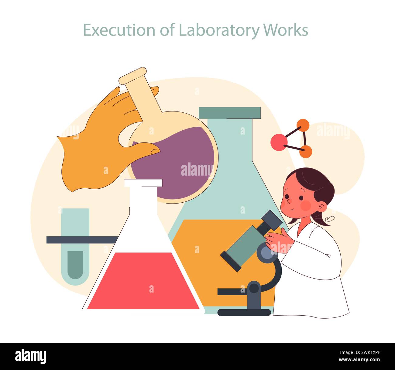 Children learn. Elementary school classes. Young scientist conducts ...