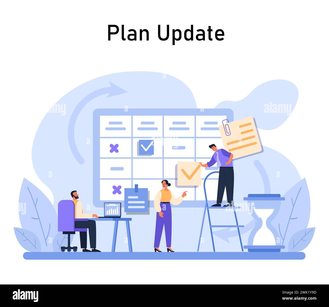 Team Collaboratively Updating A Monthly Schedule With Focus On Task Prioritization And Tracking
