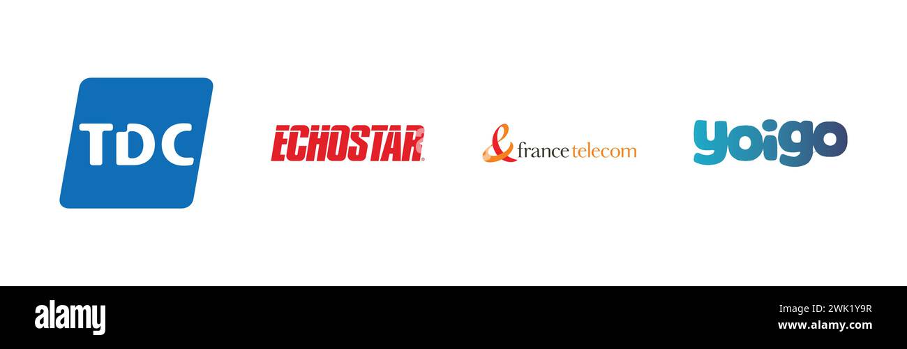 EchoStar, France Telecom, Yoigo Azul, TDC,Popular brand logo collection ...