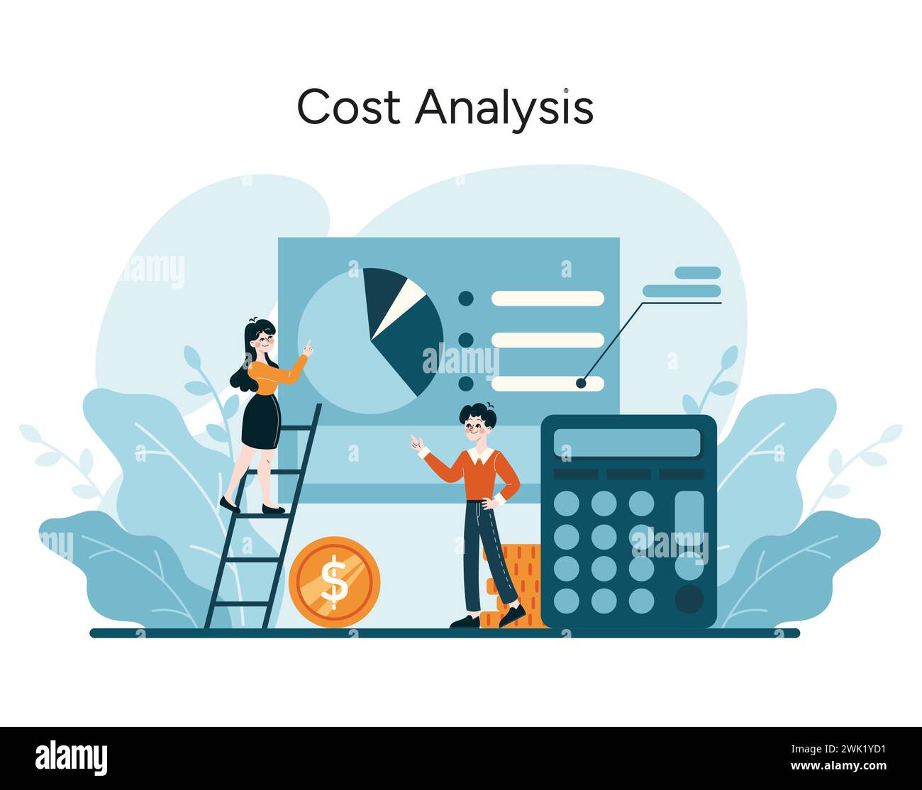 Cost Analysis illustration. Detailed expense breakdown and financial ...