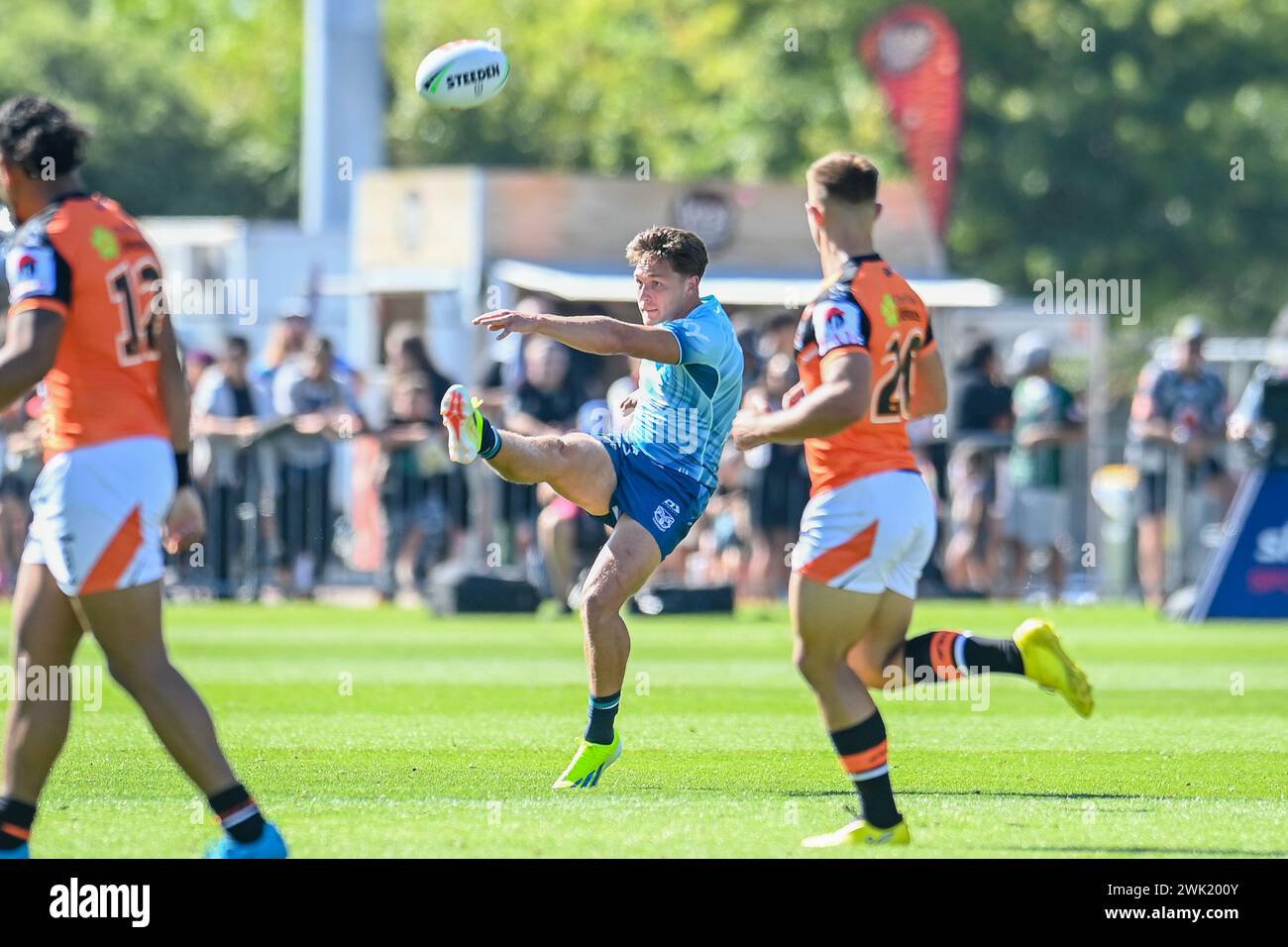 Christchurch, New Zealand. 18th Feb, 2024. Luke Metcalf of the Warriors ...