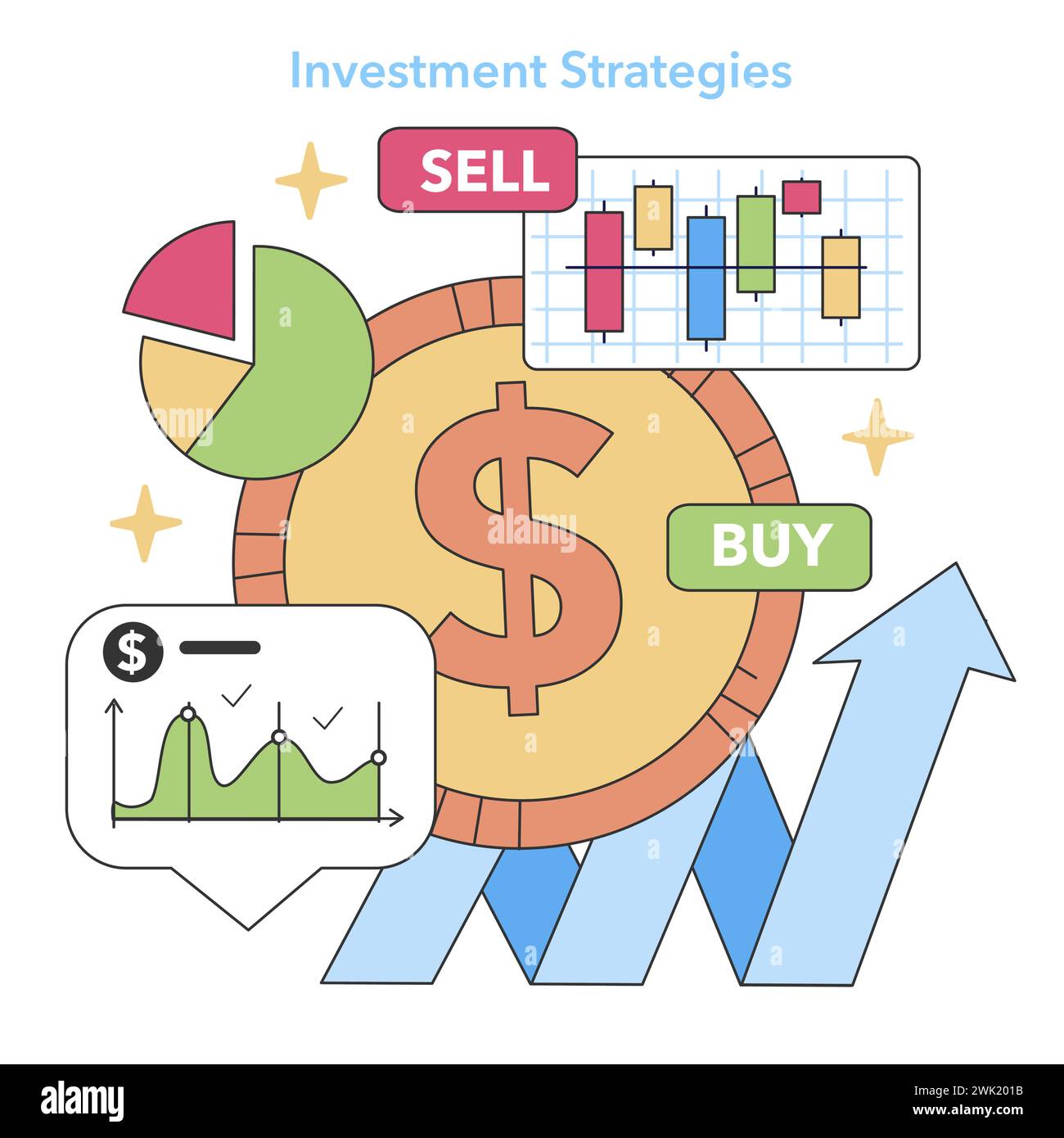 Investment Strategies concept. Market analysis and trading decisions ...
