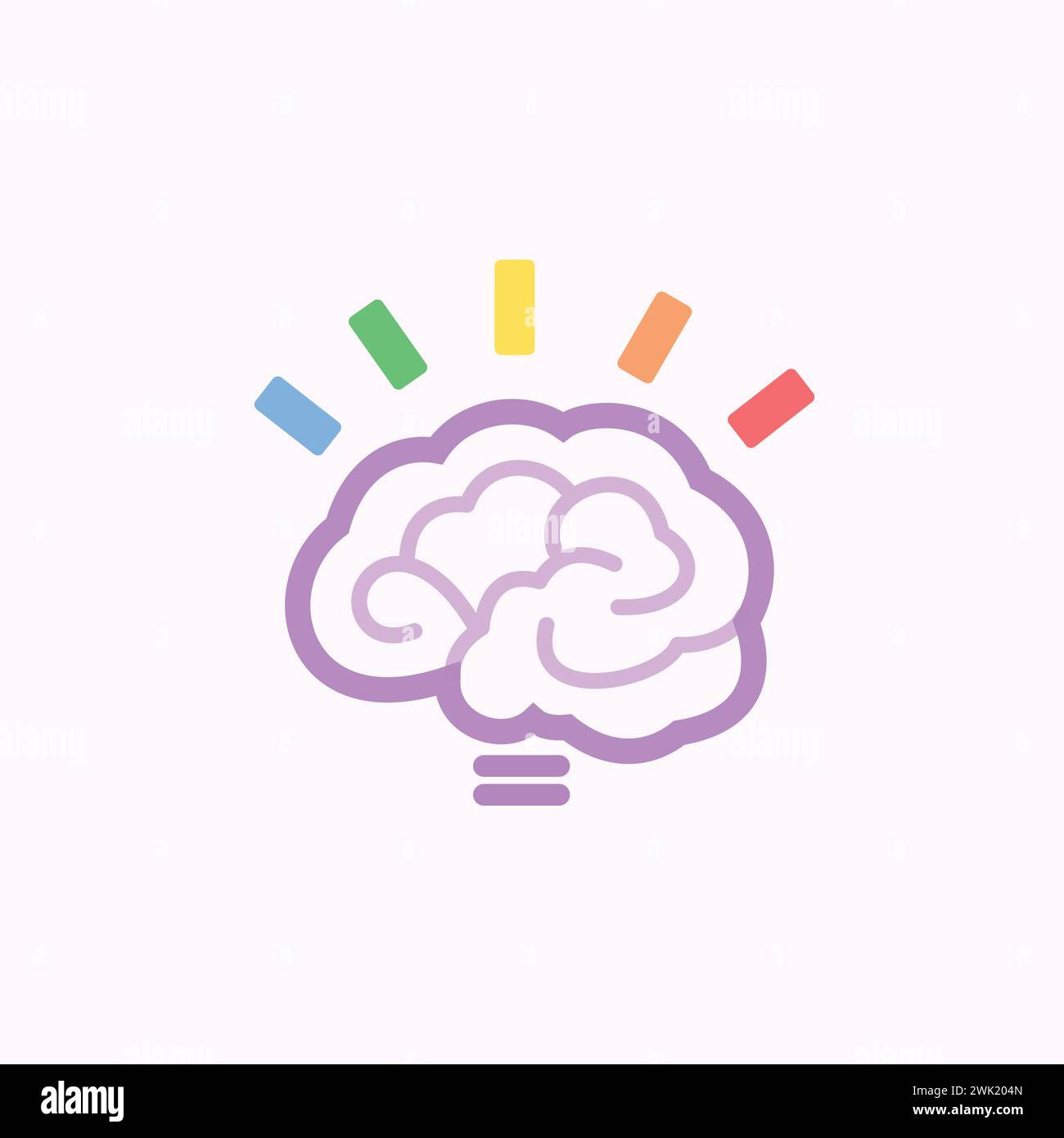 A minimal logo featuring a brain in side view as a lightbulb shining in ...