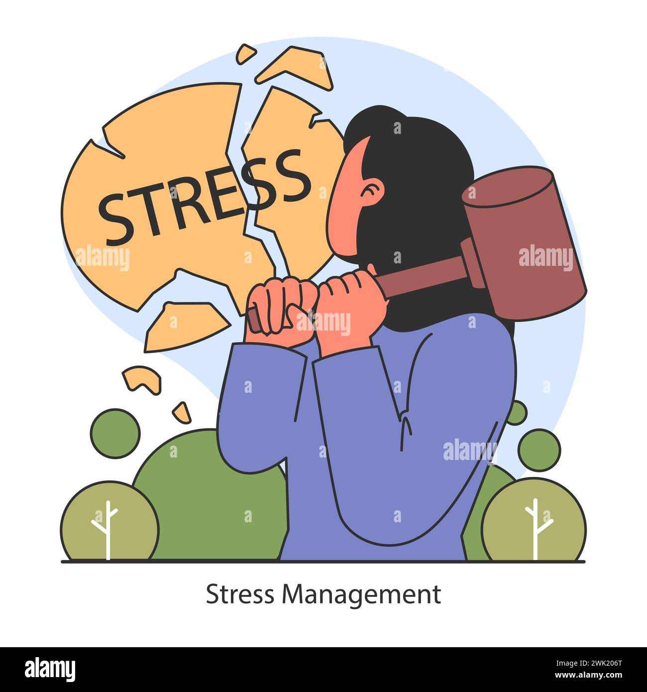 Dopamine fasting concept. A person breaking a stress sign, depicting ...