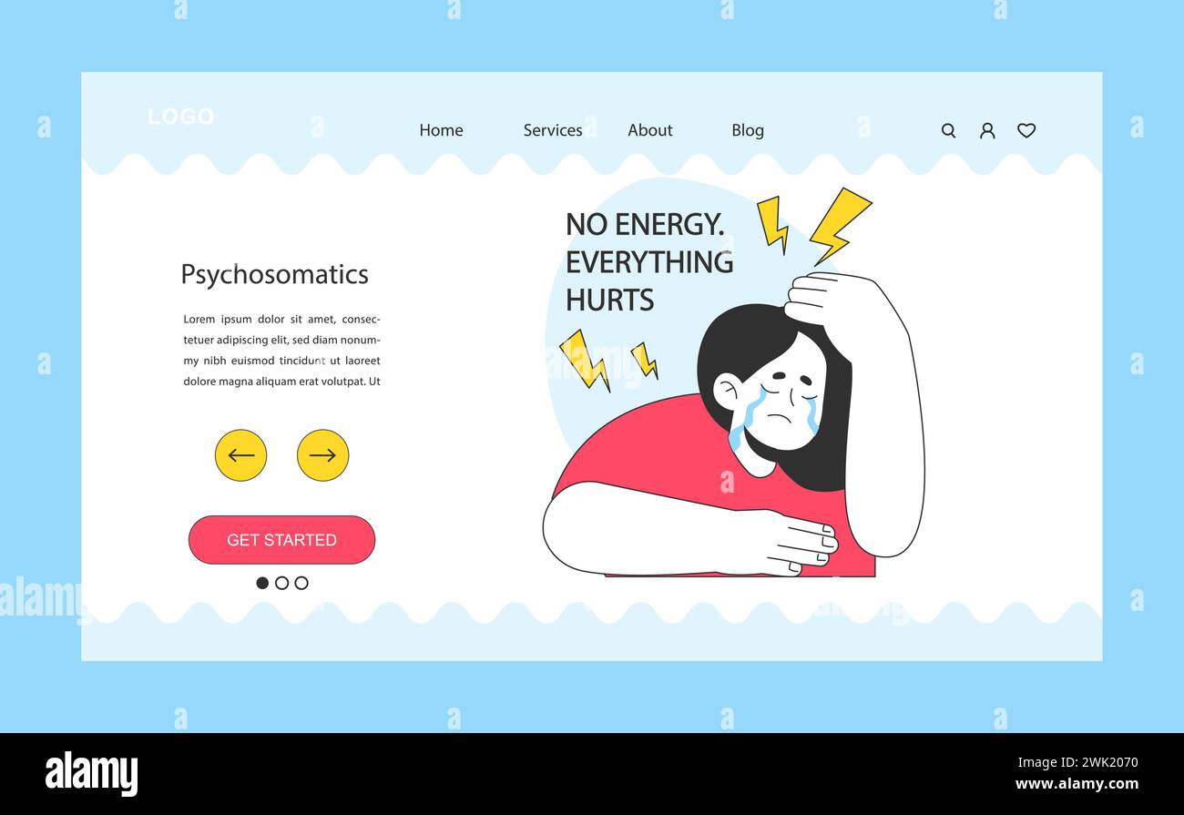 Psychosomatics Web Banner Or Landing Page Neurosis Chronic Stress And