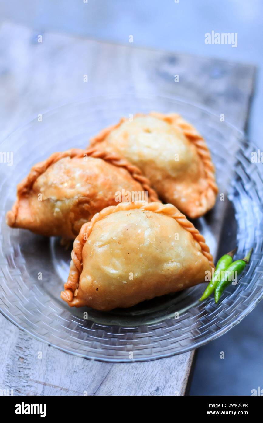 Kue Pastel Goreng or Jalangkote, Fried Flaky pastry with Stir Fry ...