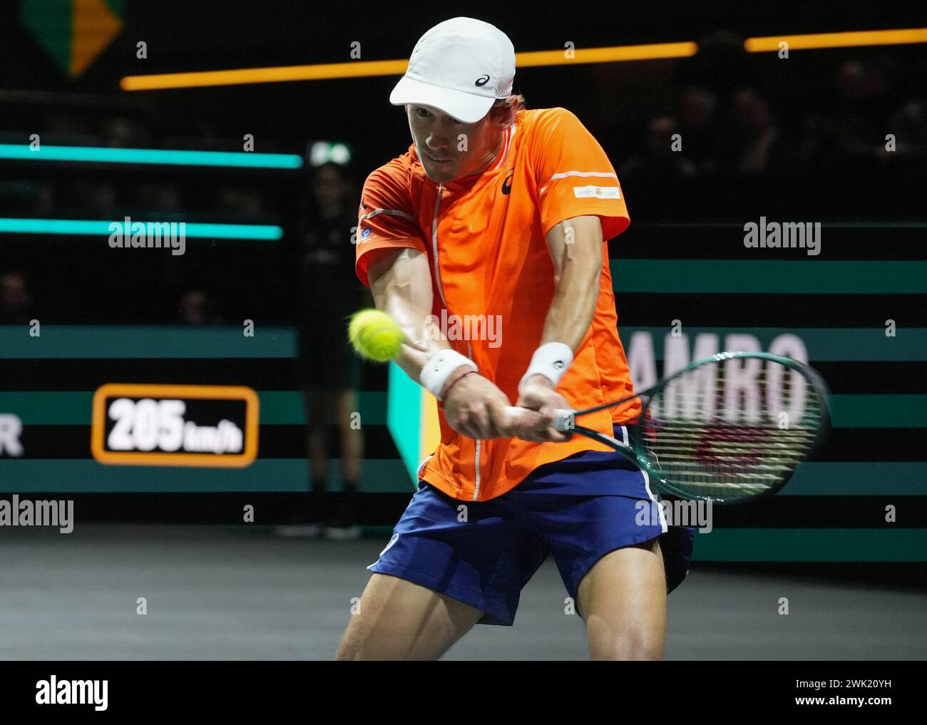 Alex de Minaur of Australia against Andrey Rublev of Russia, quarter-final during the ABN Amro ...