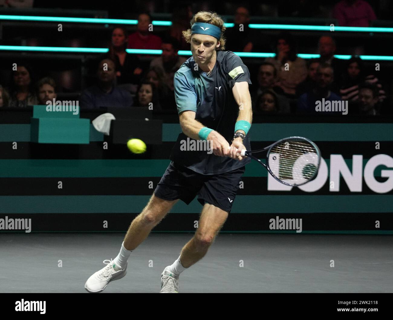 Andrey Rublev of Russia against Alex de Minaur of Australia, quarter ...