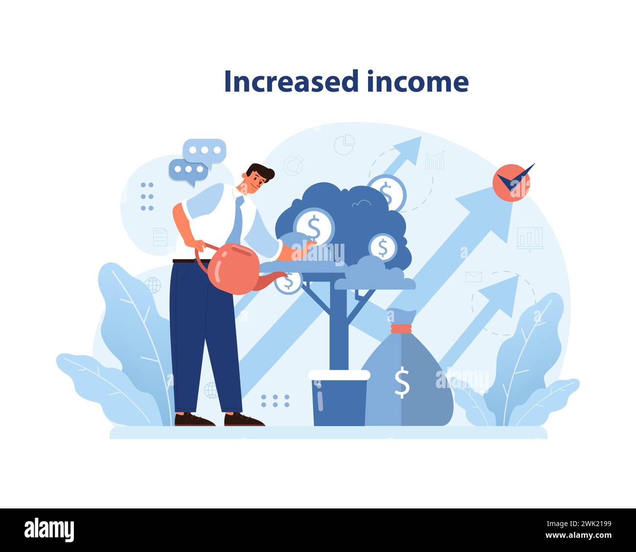 Financial prosperity theme with professional nurturing income growth ...