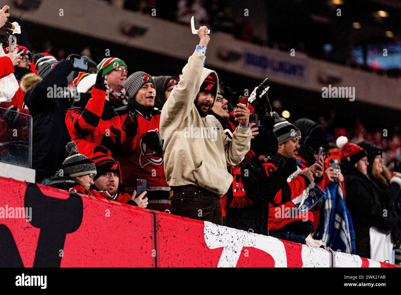New Jersey Devils fans celebrate the team's victory over the ...