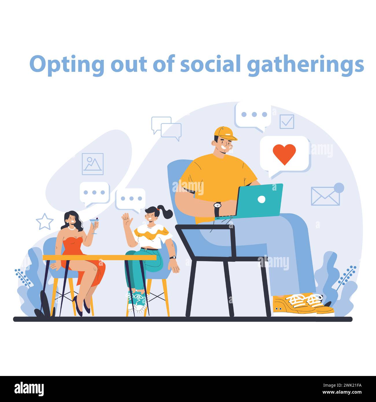 Internet addiction concept. A visual narrative on choosing digital ...