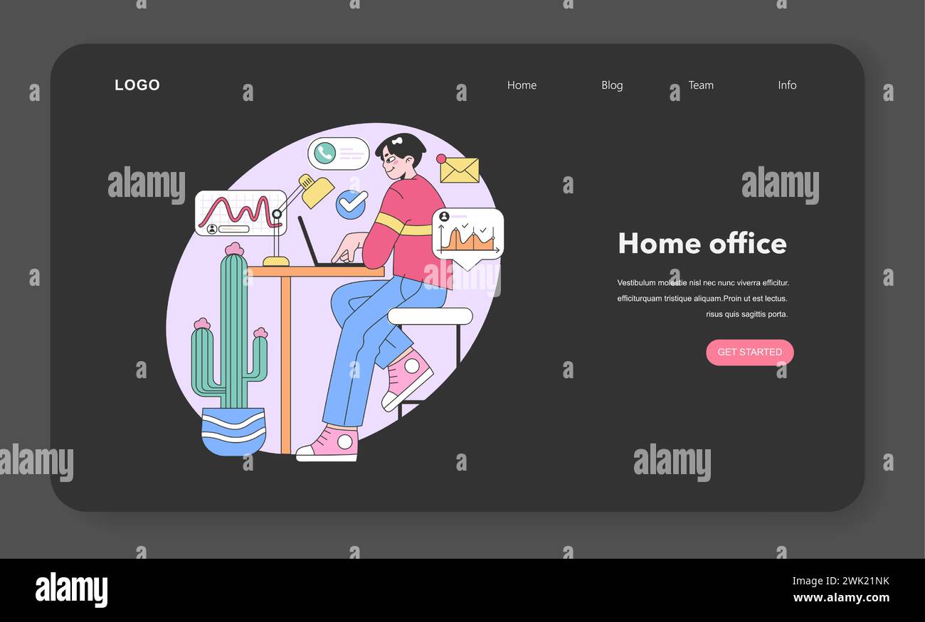Digital Workspace Concept Man Analyzes Data On Computer Surrounded By