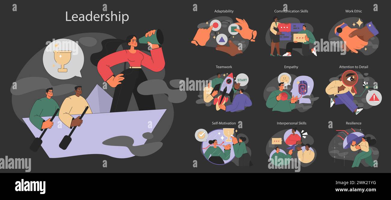 Soft skills set. Essential professional attributes like teamwork and ...