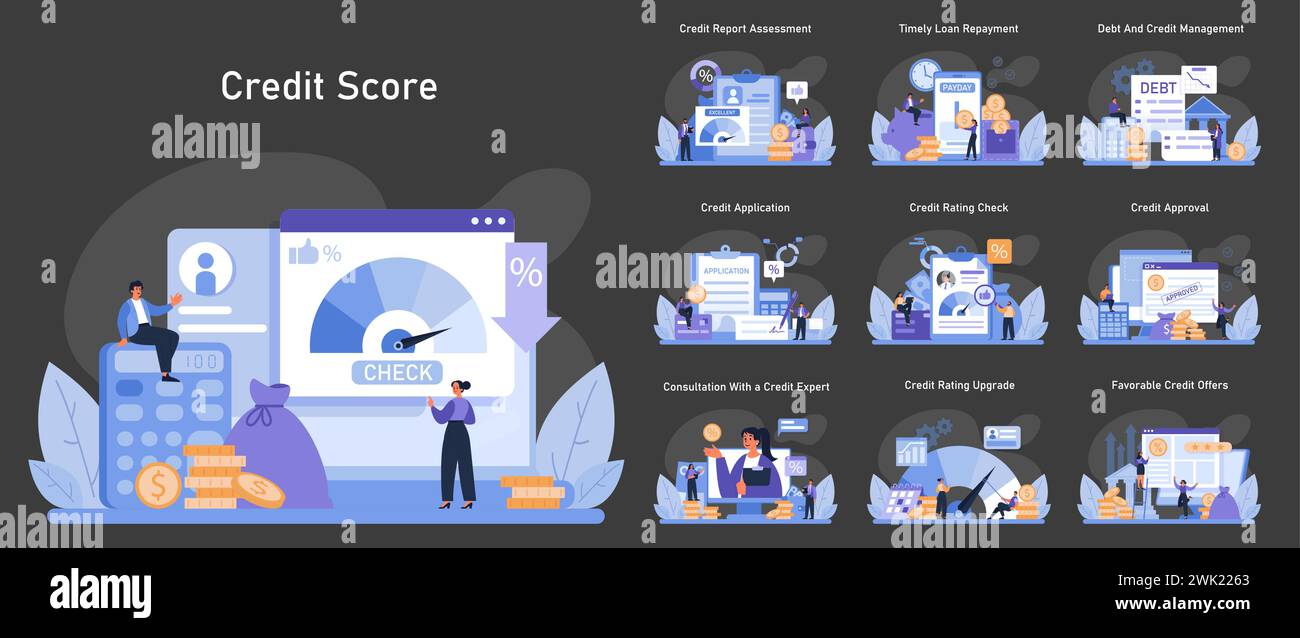 Credit Score Concept. Comprehensive financial health analysis through ...