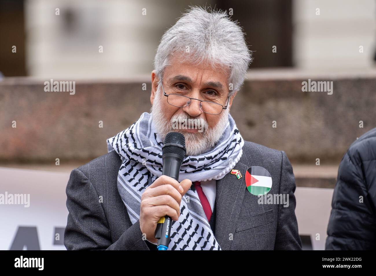 Warsaw, Poland. 17th Feb, 2024. Mahmoud Khalifa, Palestinian ambassador ...