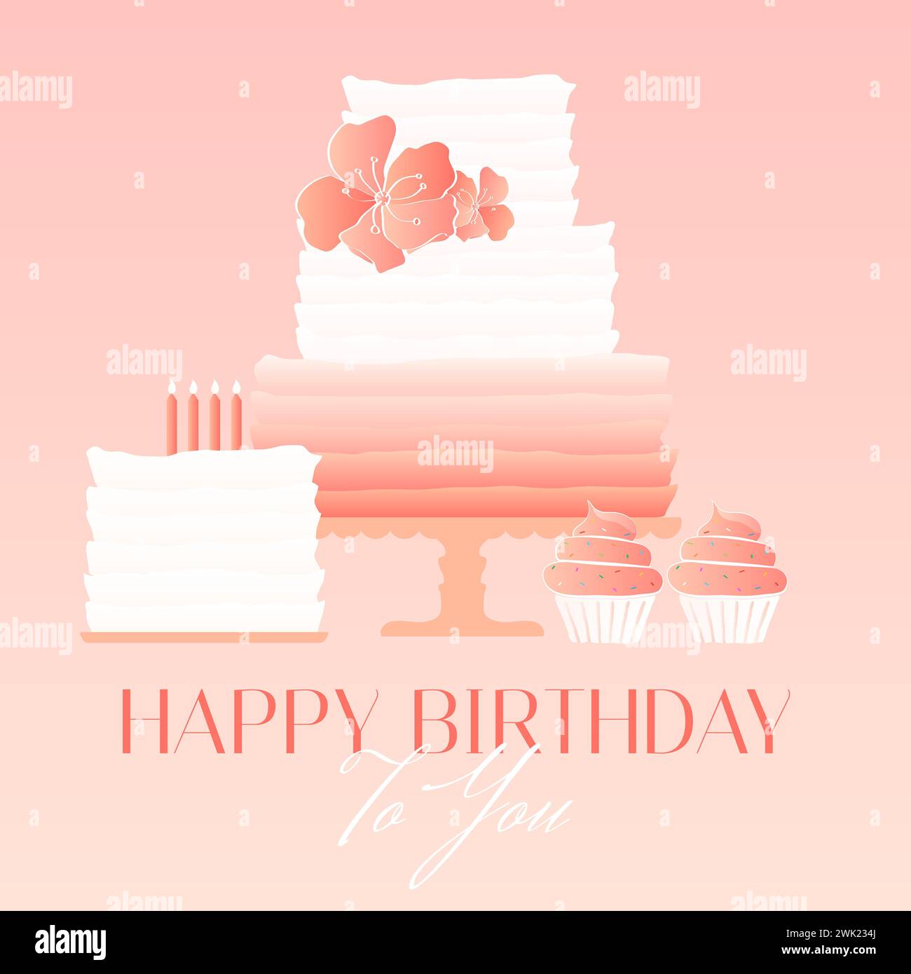 Muffins with candles Stock Vector Images - Alamy