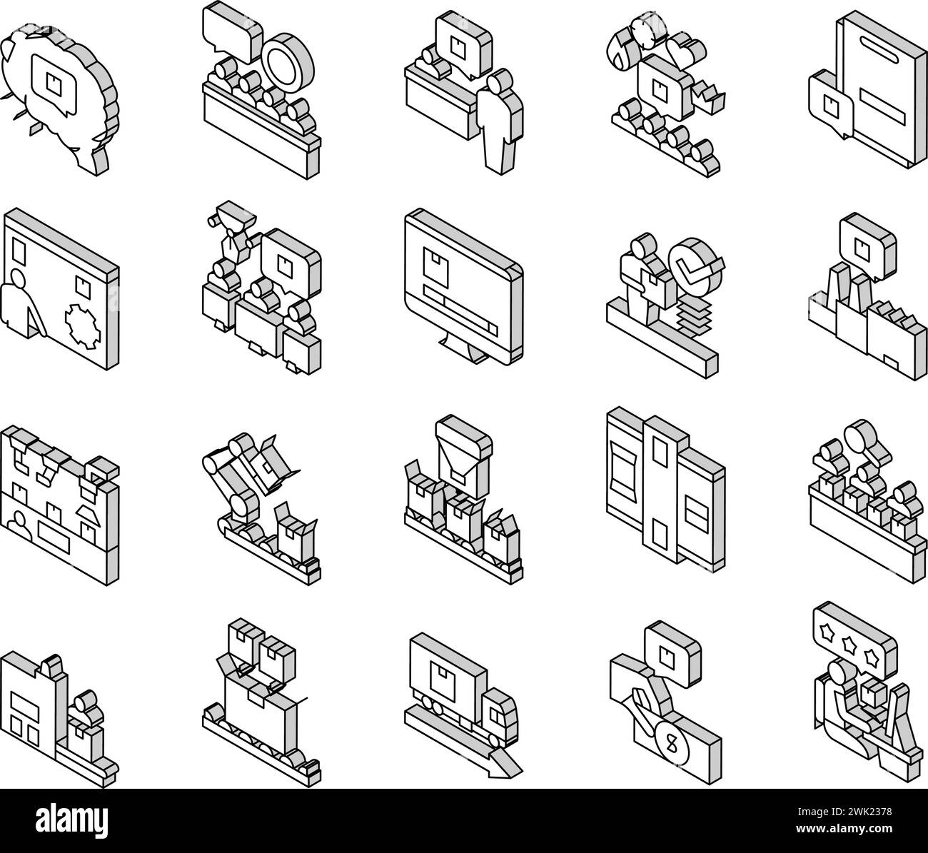 Industrial Process Collection isometric icons set vector Stock Vector ...