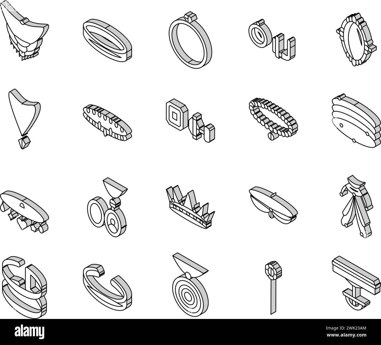 jewelry ring gold necklace isometric icons set vector Stock Vector Image & Art - Alamy