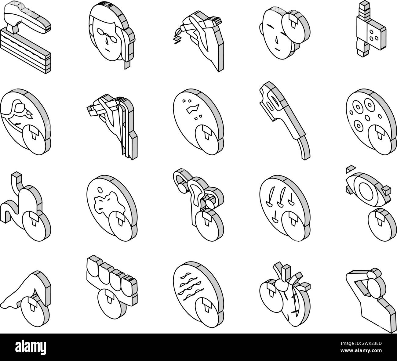 Laser Therapy Service Collection isometric icons set vector Stock ...