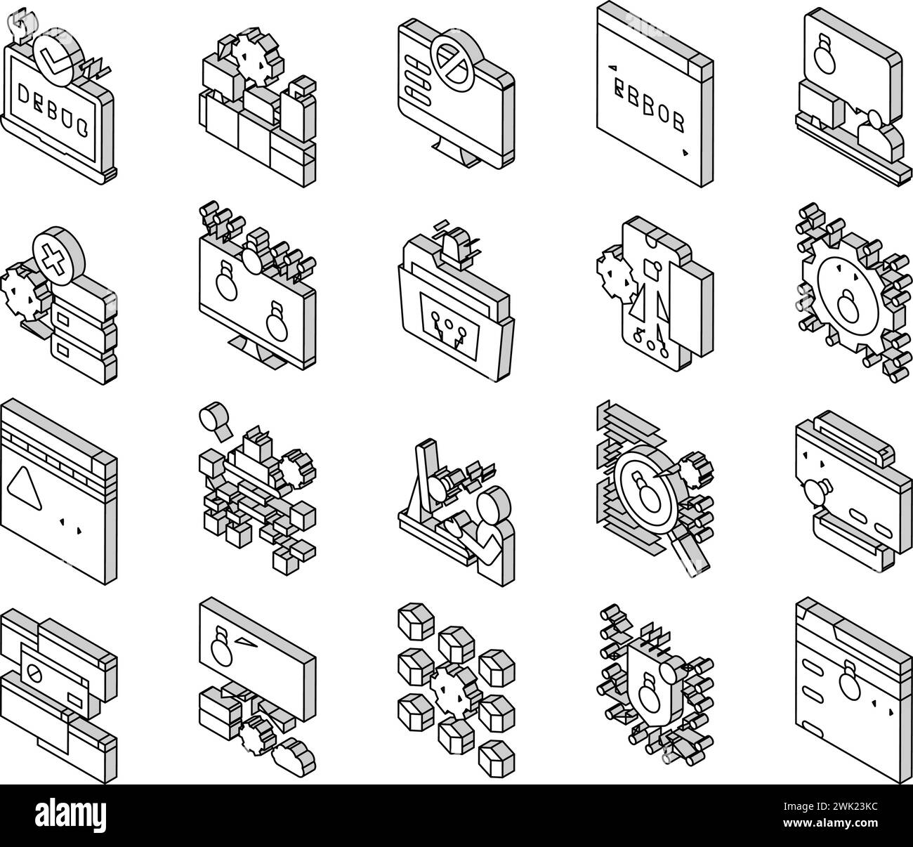 Debugging vector Black and White Stock Photos & Images - Alamy