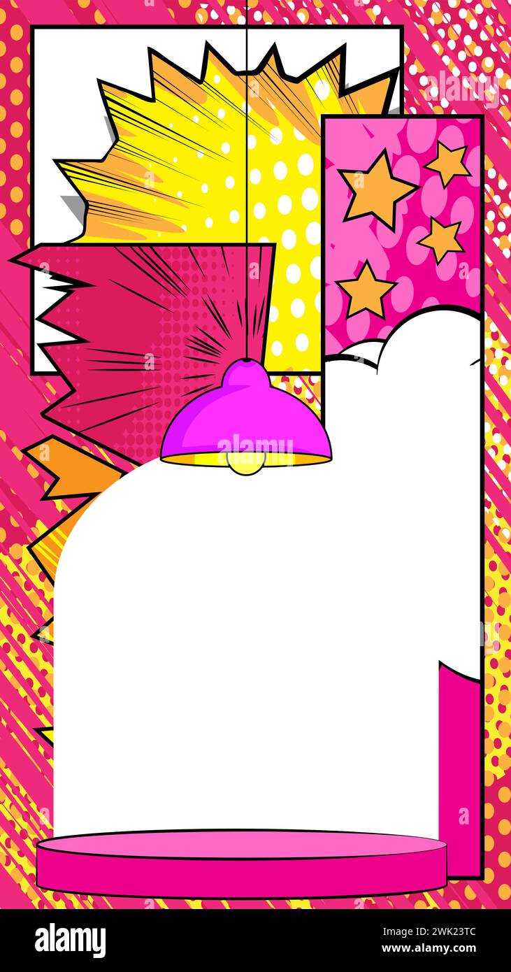 Comic Book Product podium stage for mockup presentation with pendant ...