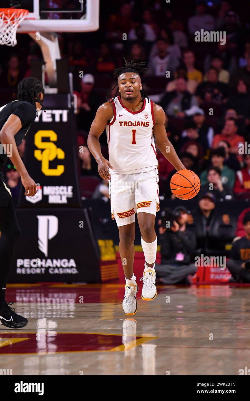 LOS ANGELES, CA - FEBRUARY 17: USC Trojans guard Isaiah Collier (1 ...