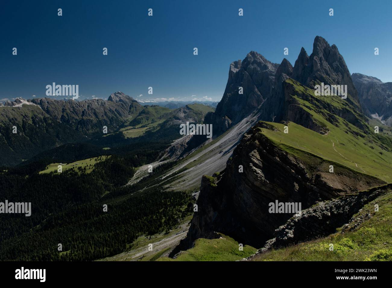A stunning view of Secede, a famous place of the Dolomites Stock Photo ...