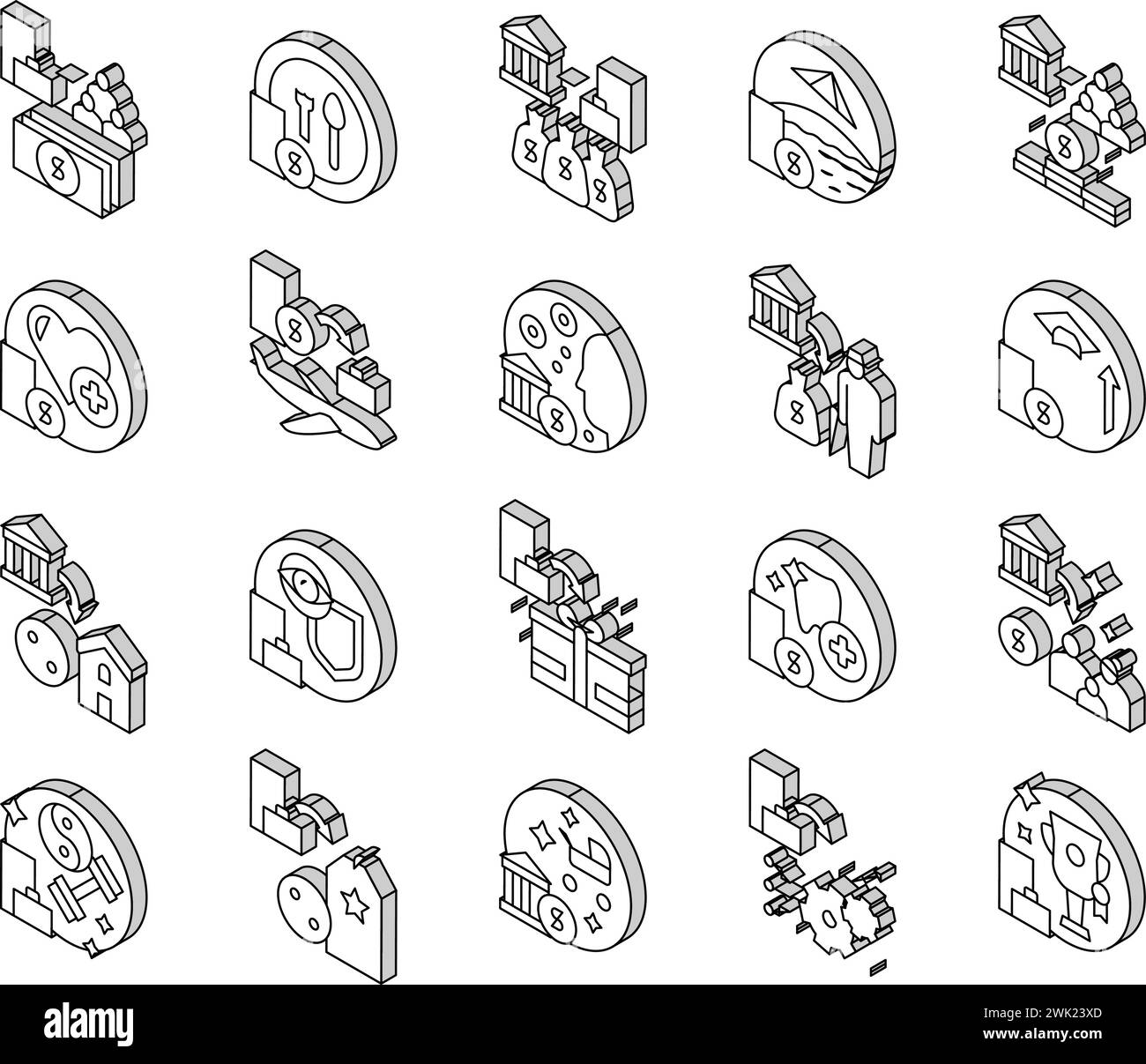 Benefits For Business Collection Isometric Icons Set Vector Stock Vector Image And Art Alamy
