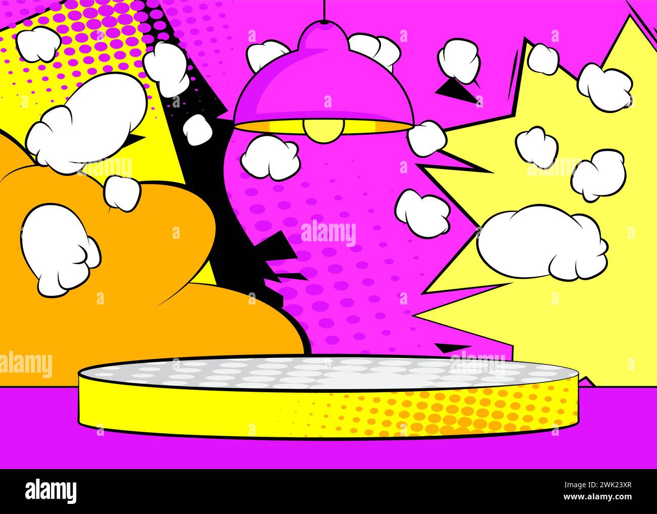 Comic Book Product podium stage for mockup presentation with pendant ...