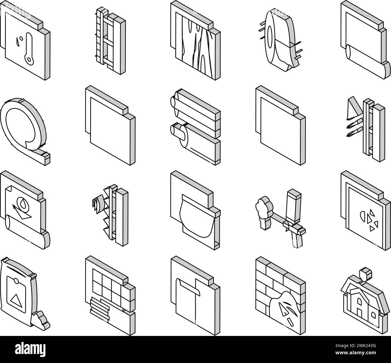 Insulation Building Collection isometric icons set vector Stock Vector Image & Art - Alamy