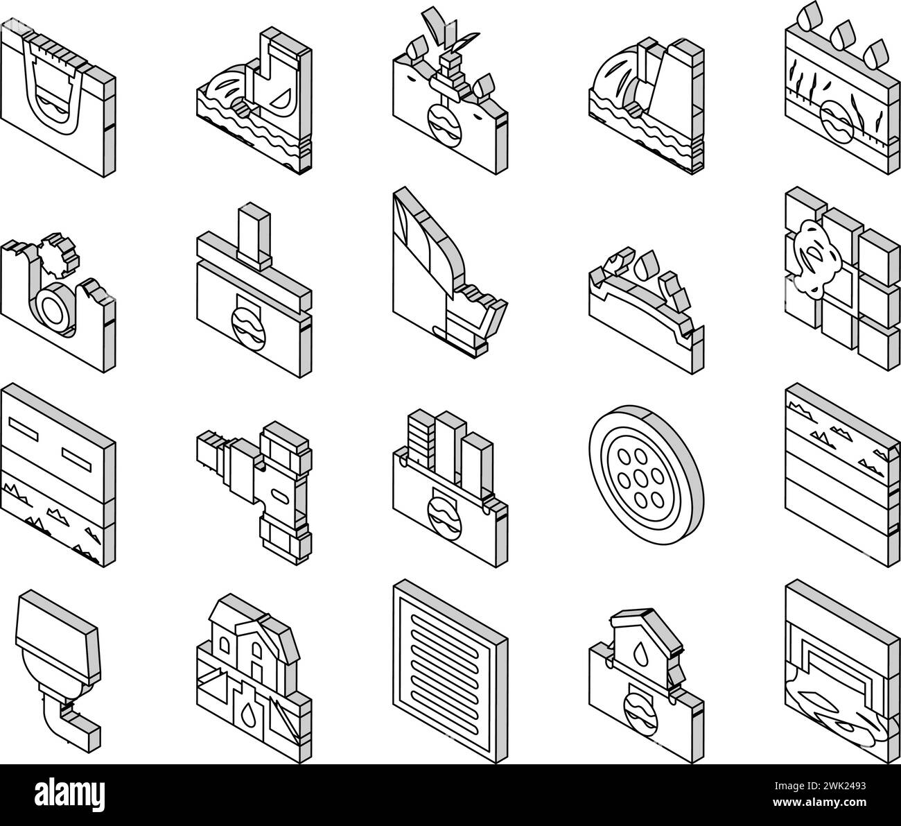Drainage Water System Collection isometric icons set vector Stock Vector Image & Art - Alamy