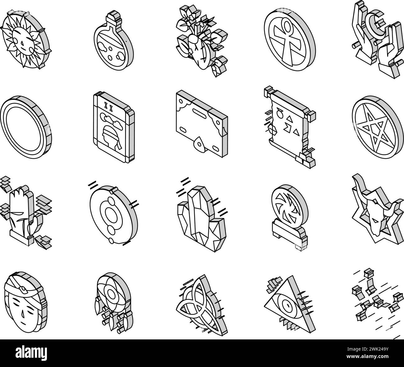 Astrological Objects Collection Isometric Icons Set Vector Stock Vector