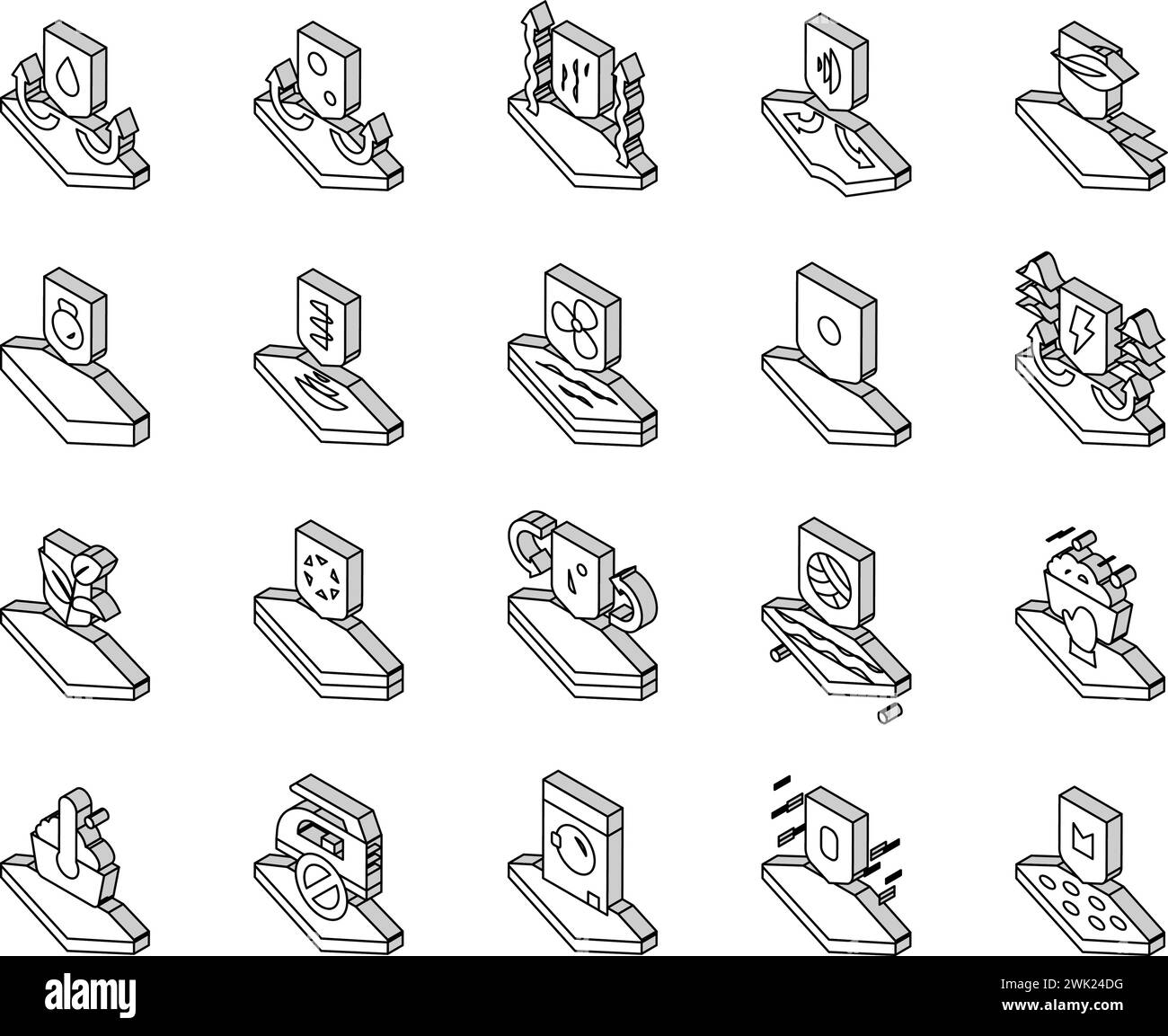 Fabrics Properties Collection isometric icons set vector Stock Vector ... Fabrics Properties Collection isometric icons set vector Stock Vector ...