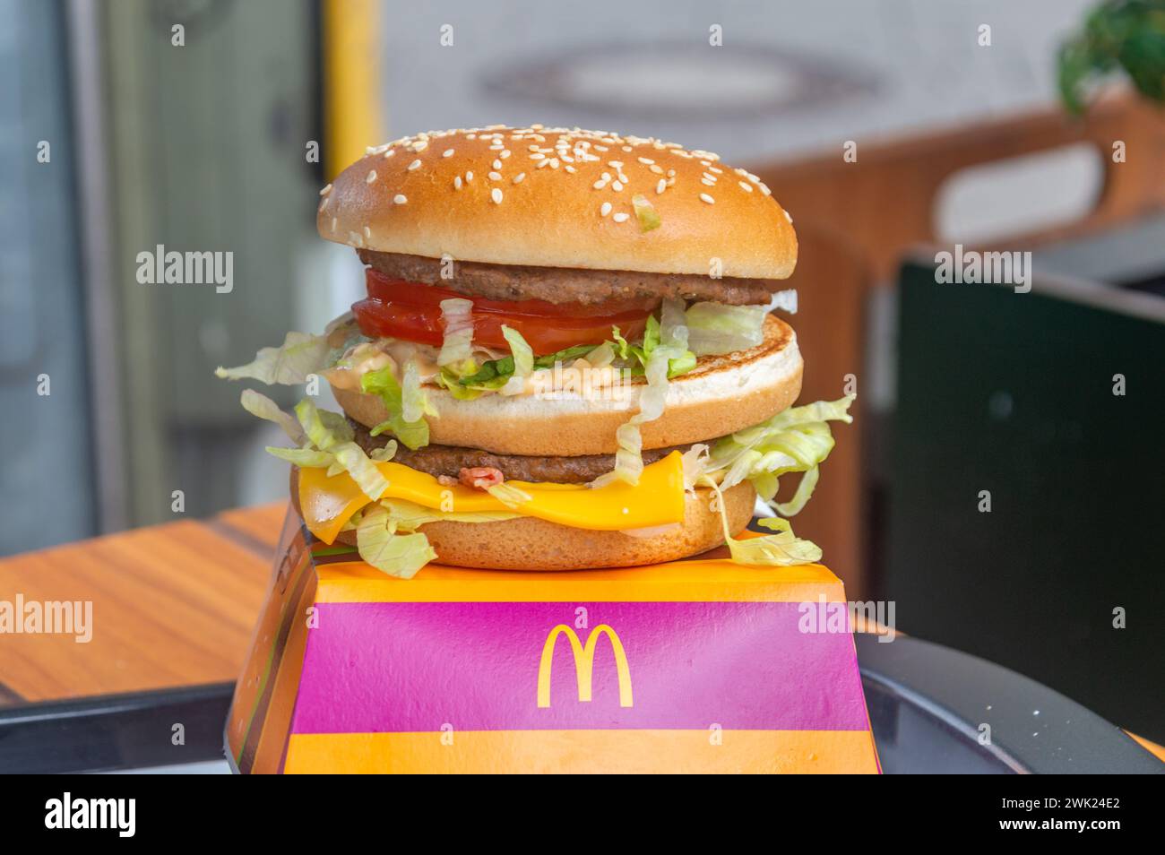 Hanover, Germany - July 29, 2023: McDonald's Big Mac Bacon TS burger ...