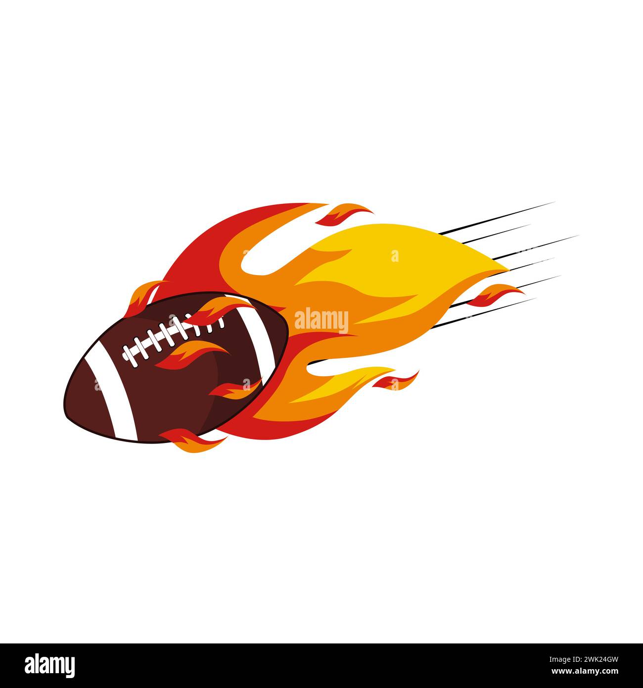 Vector illustration of burning american football ball Stock Vector ...