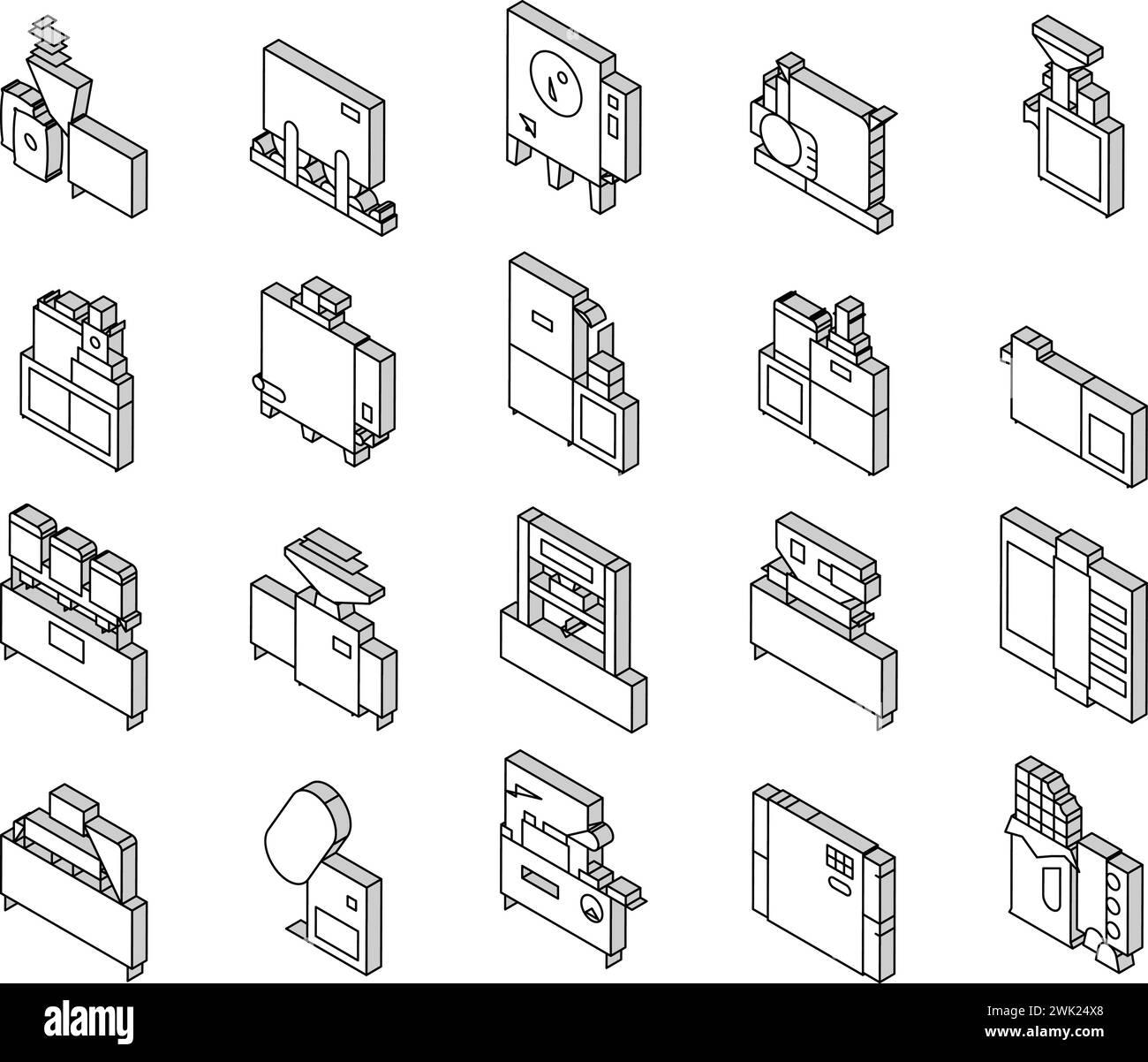 Chocolate Production Collection isometric icons set vector Stock Vector ...
